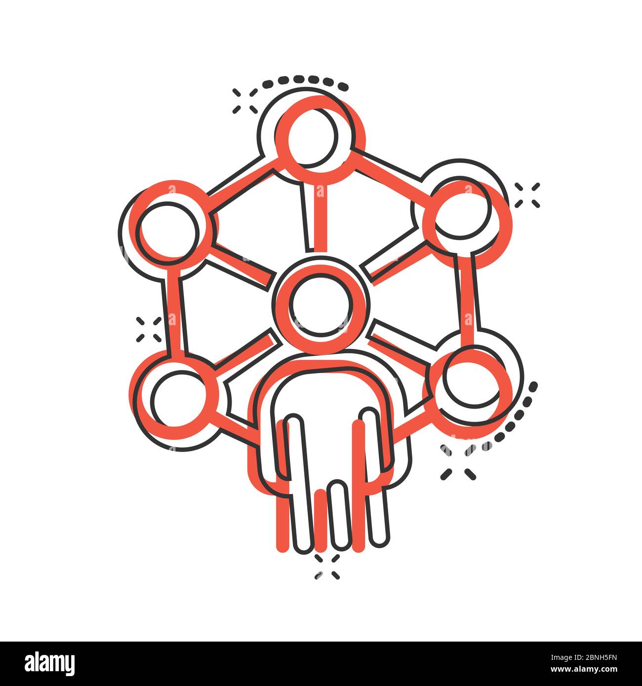Corporate organization chart people vector icon in comic style. People ...
