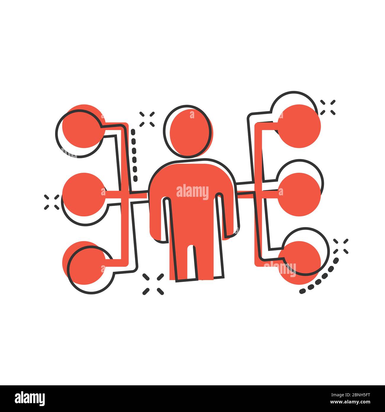 Corporate organization chart people vector icon in comic style. People ...