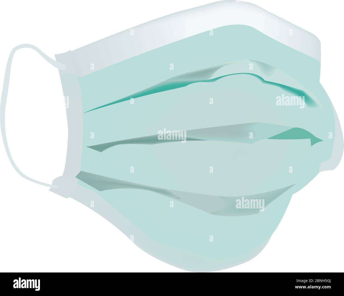 Illustration of a light green medical mask isolated on a white ...