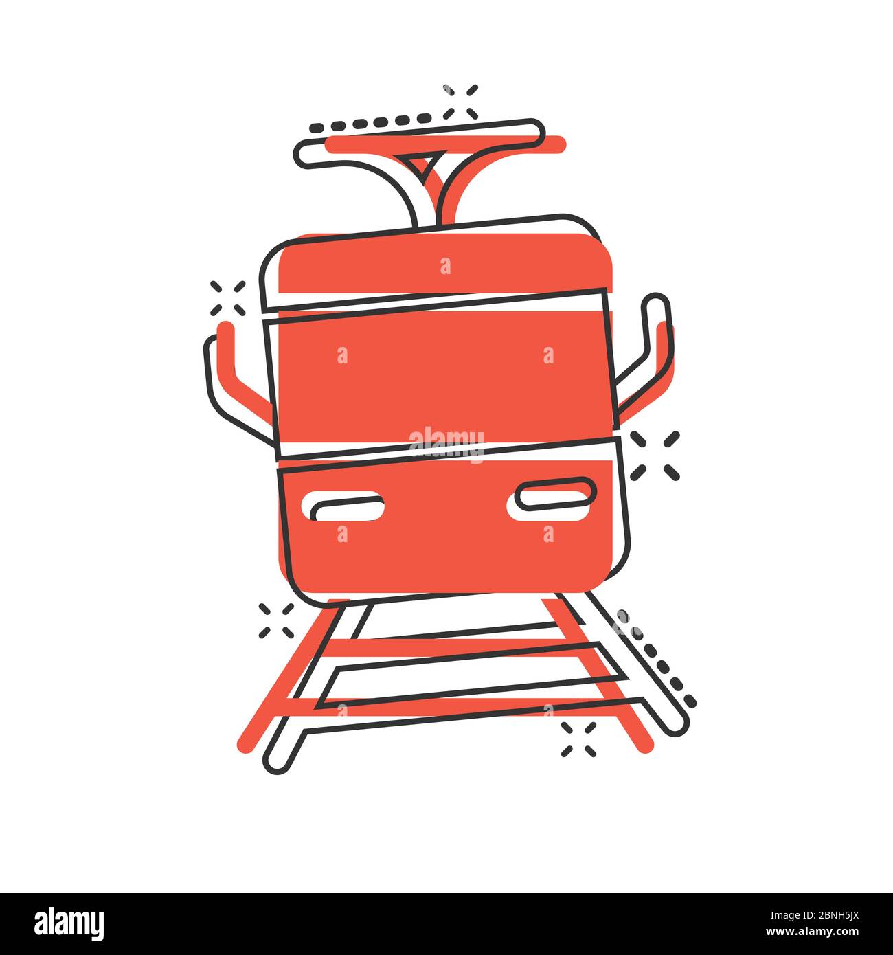 Metro icon in comic style. Train subway cartoon vector illustration on ...