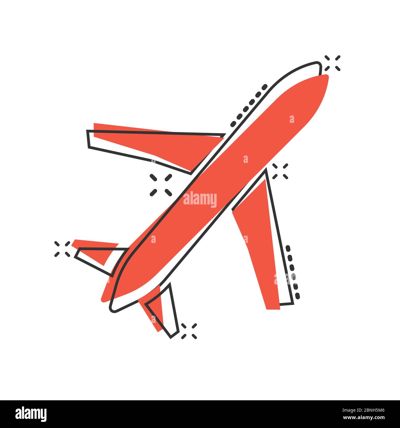 Plane icon in comic style. Airplane cartoon vector illustration on ...