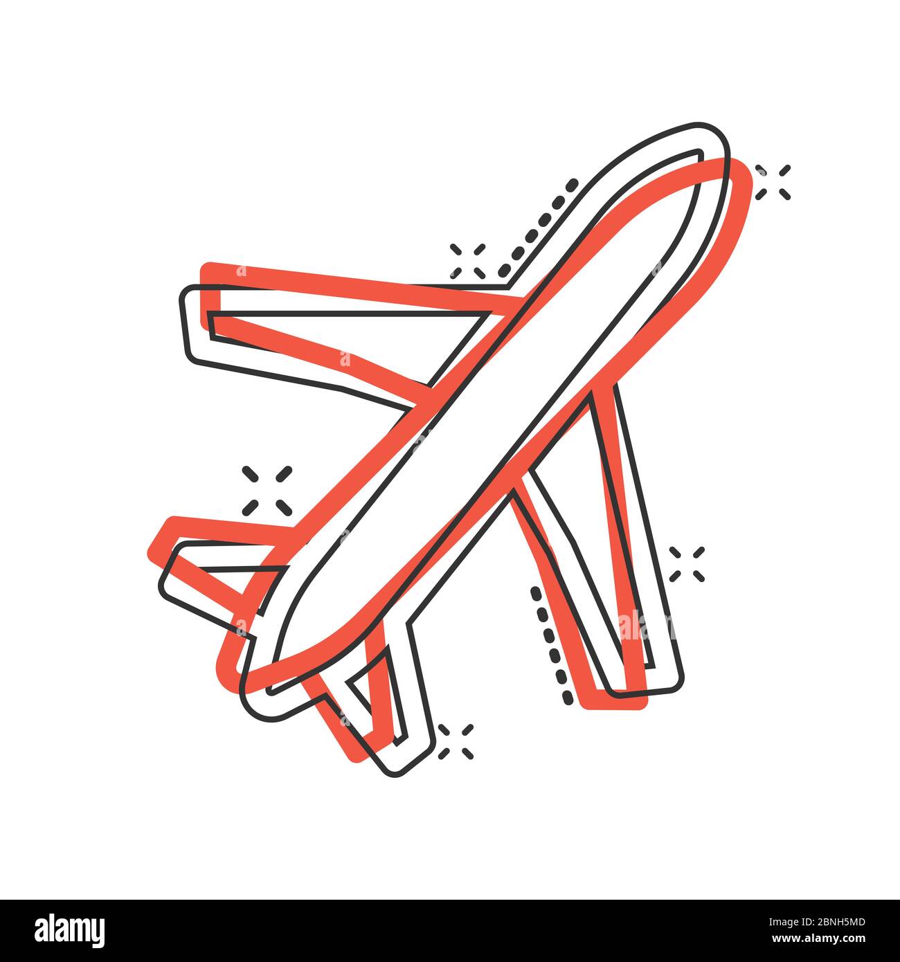 Plane icon in comic style. Airplane cartoon vector illustration on ...