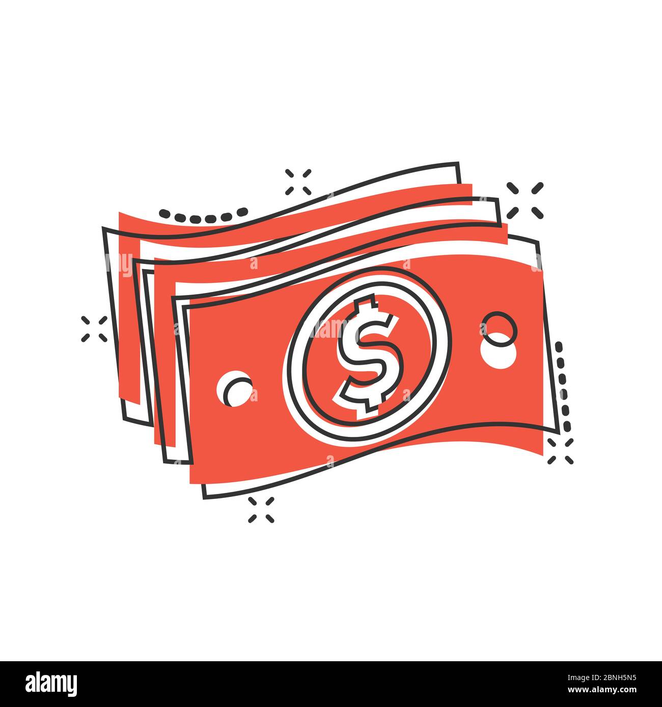 Money stack icon in comic style. Exchange cash cartoon vector ...