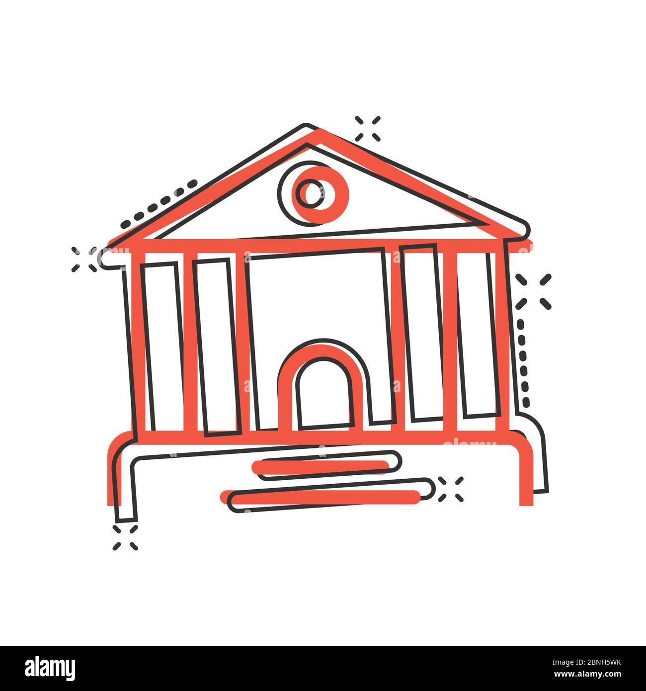 Building icon in comic style. Town skyscraper apartment cartoon vector ...