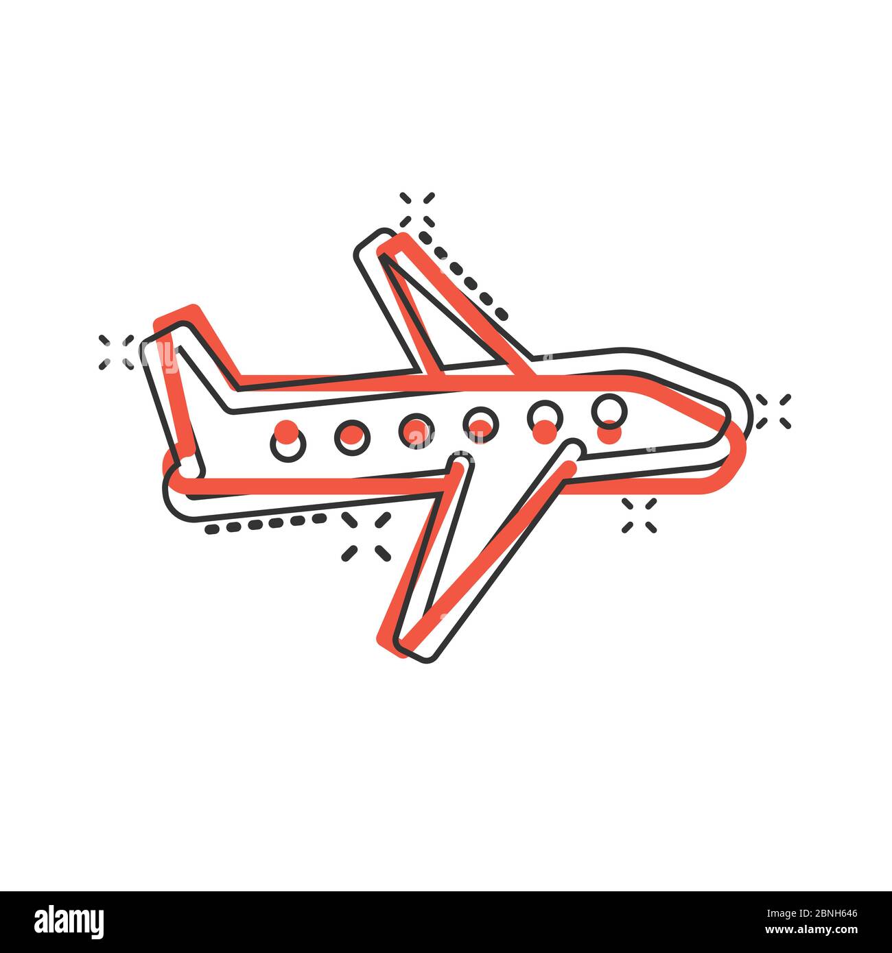 Plane icon in comic style. Airplane cartoon vector illustration on ...