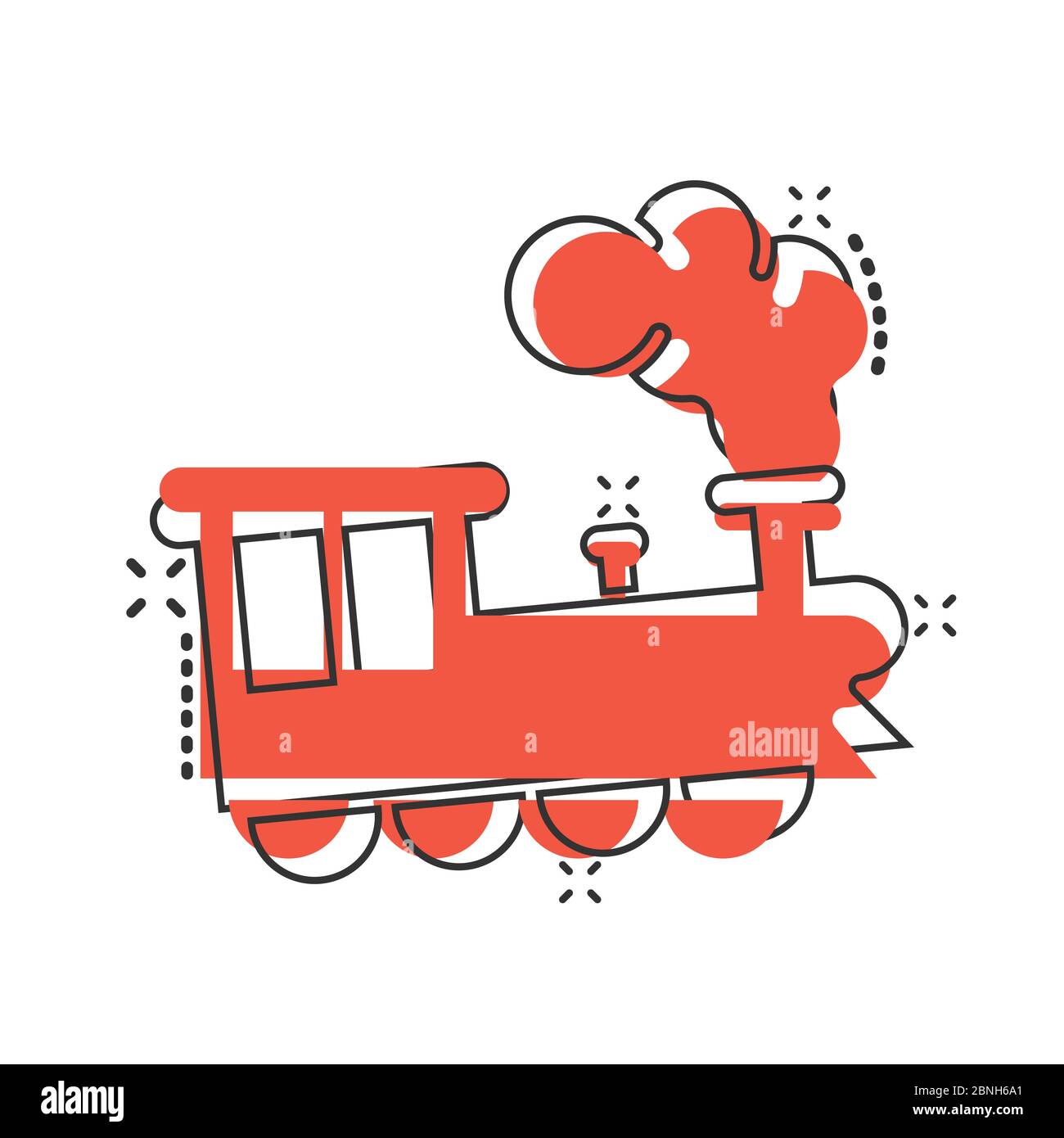 Metro icon in comic style. Train subway cartoon vector illustration on ...