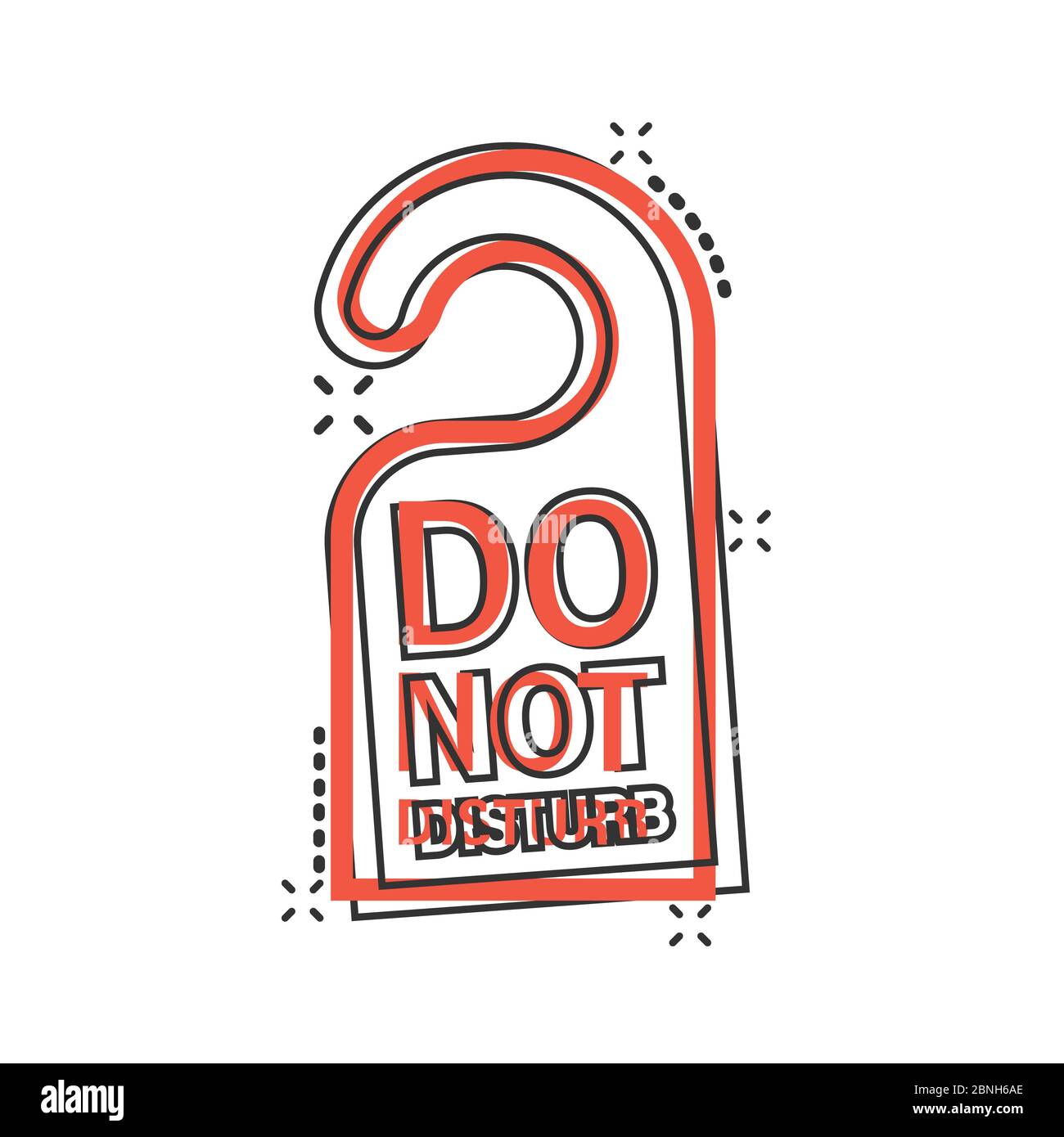 Do not disturb hotel sign icon in comic style. Inn cartoon vector ...