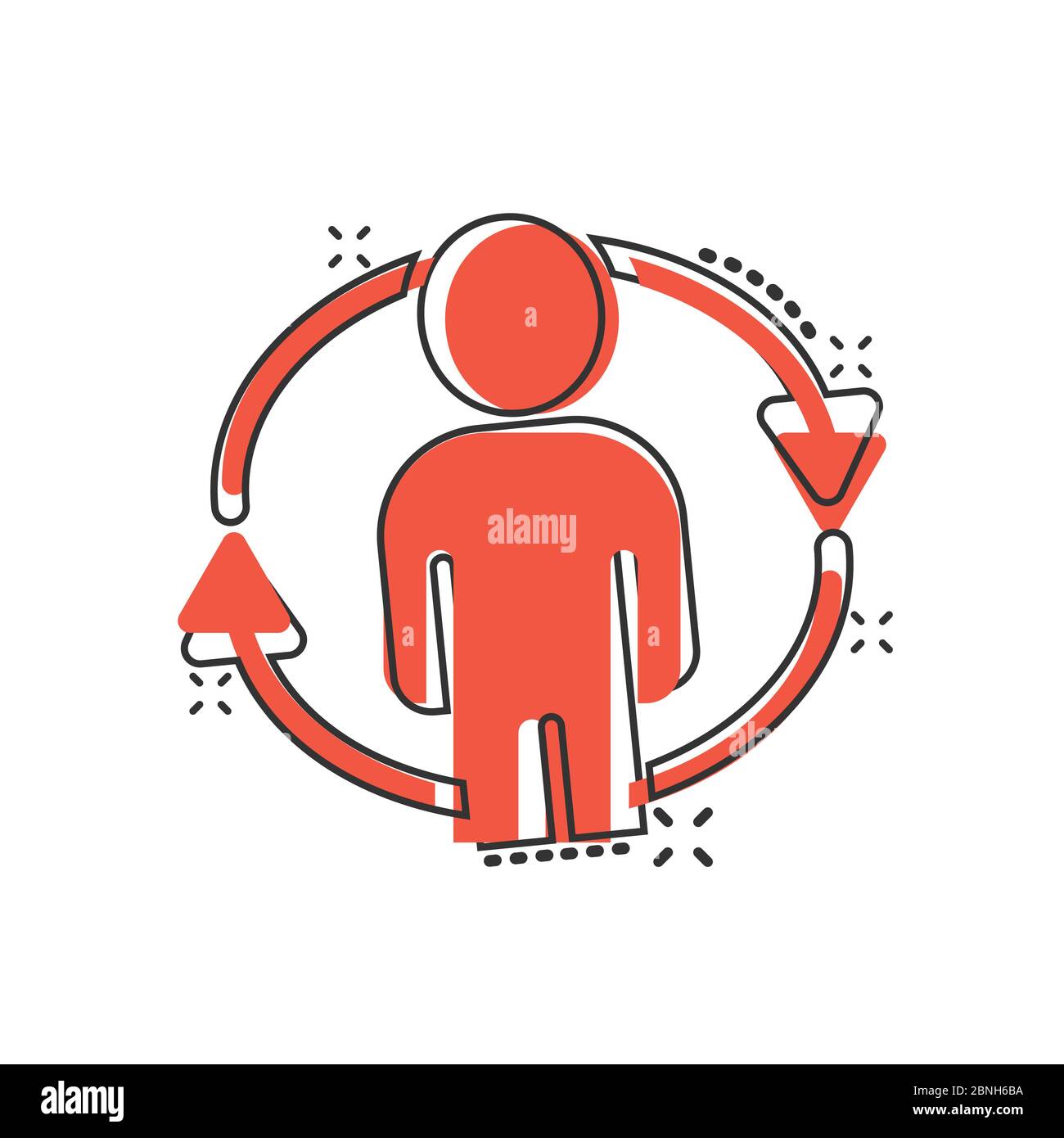 People referral icon in comic style. Business communication cartoon ...