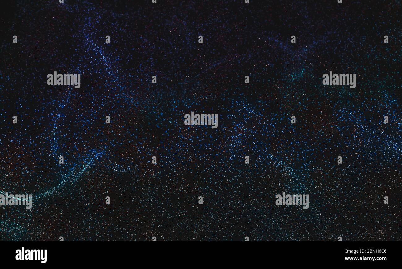 Abstract digital colorful circle particle, glitter in cyan and blue ...