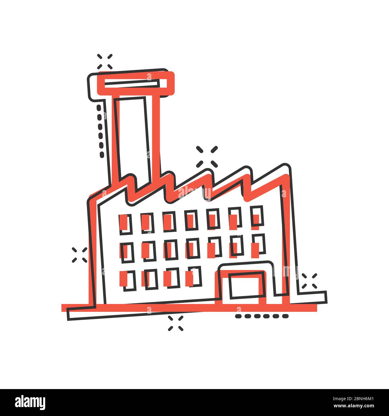 Building icon in comic style. Town skyscraper apartment cartoon vector ...