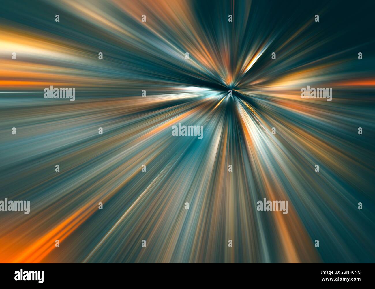 Abstract big data, speed, colorful rays, fibers background in orange ...
