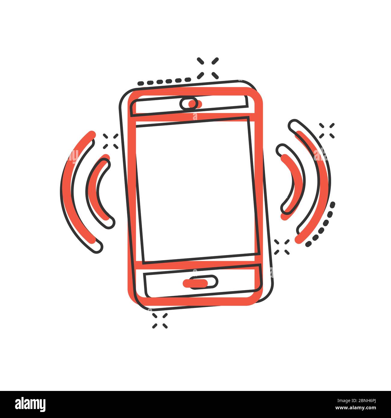Smartphone blank screen icon in comic style. Mobile phone cartoon ...