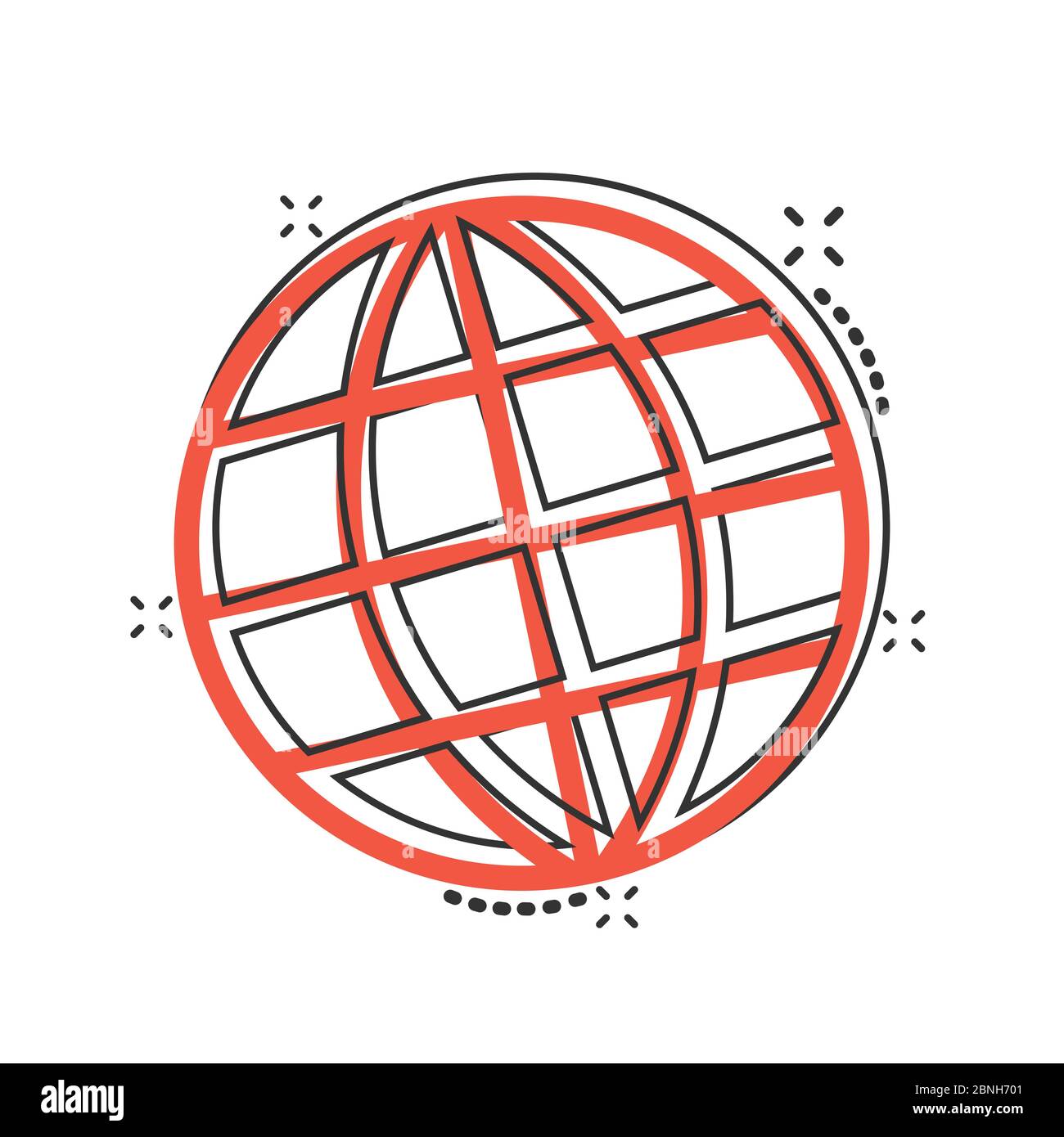 Earth planet icon in comic style. Globe geographic cartoon vector ...
