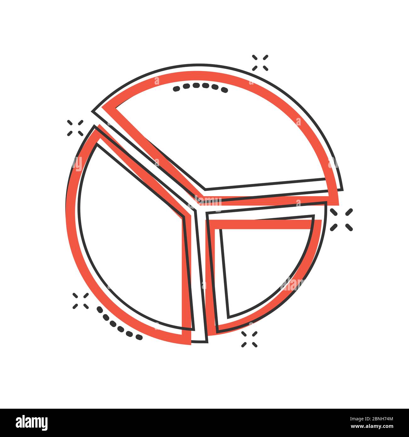 Chart icon in comic style. Diagram cartoon vector illustration on white ...