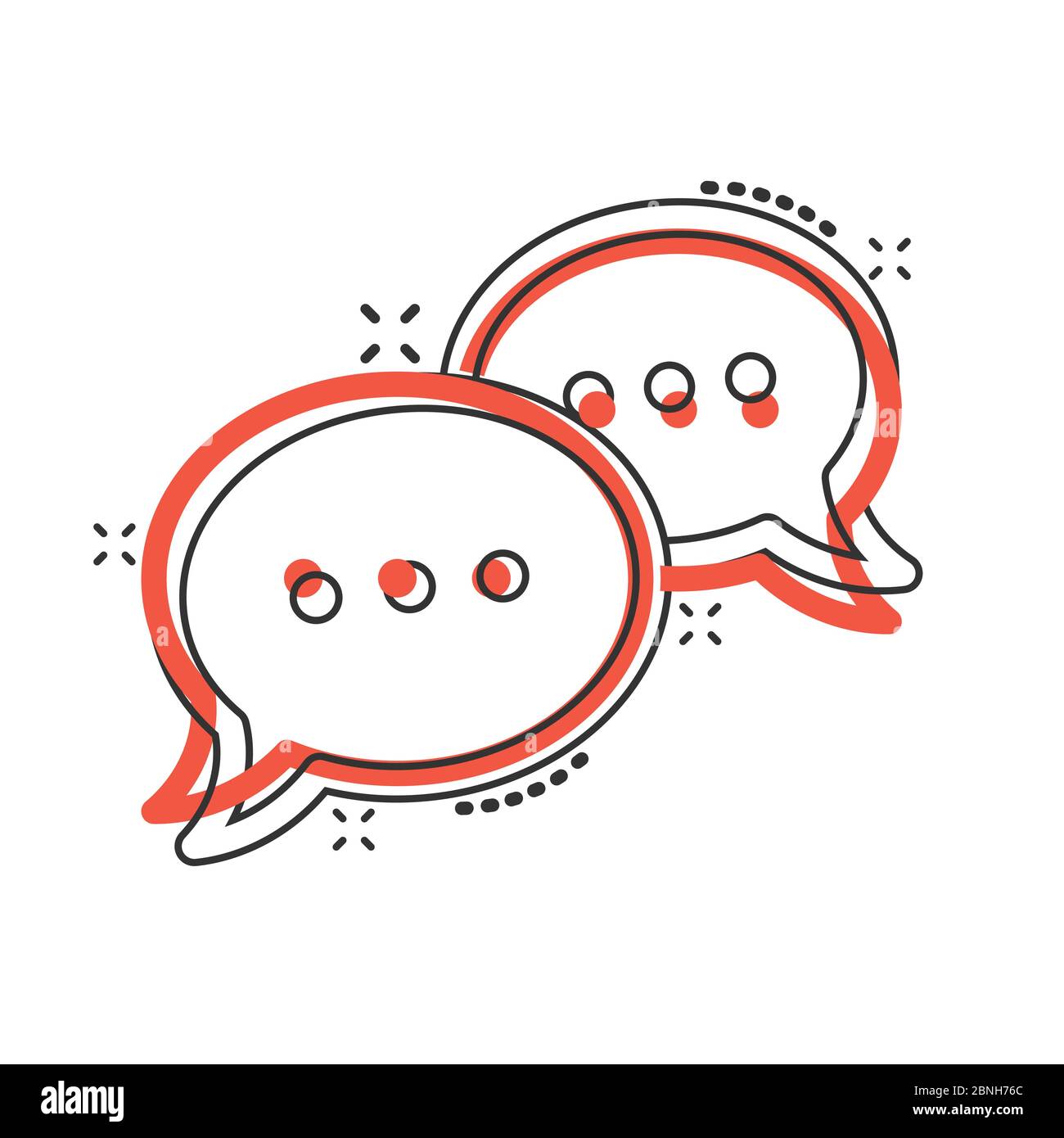 Speak chat sign icon in comic style. Speech bubbles cartoon vector ...