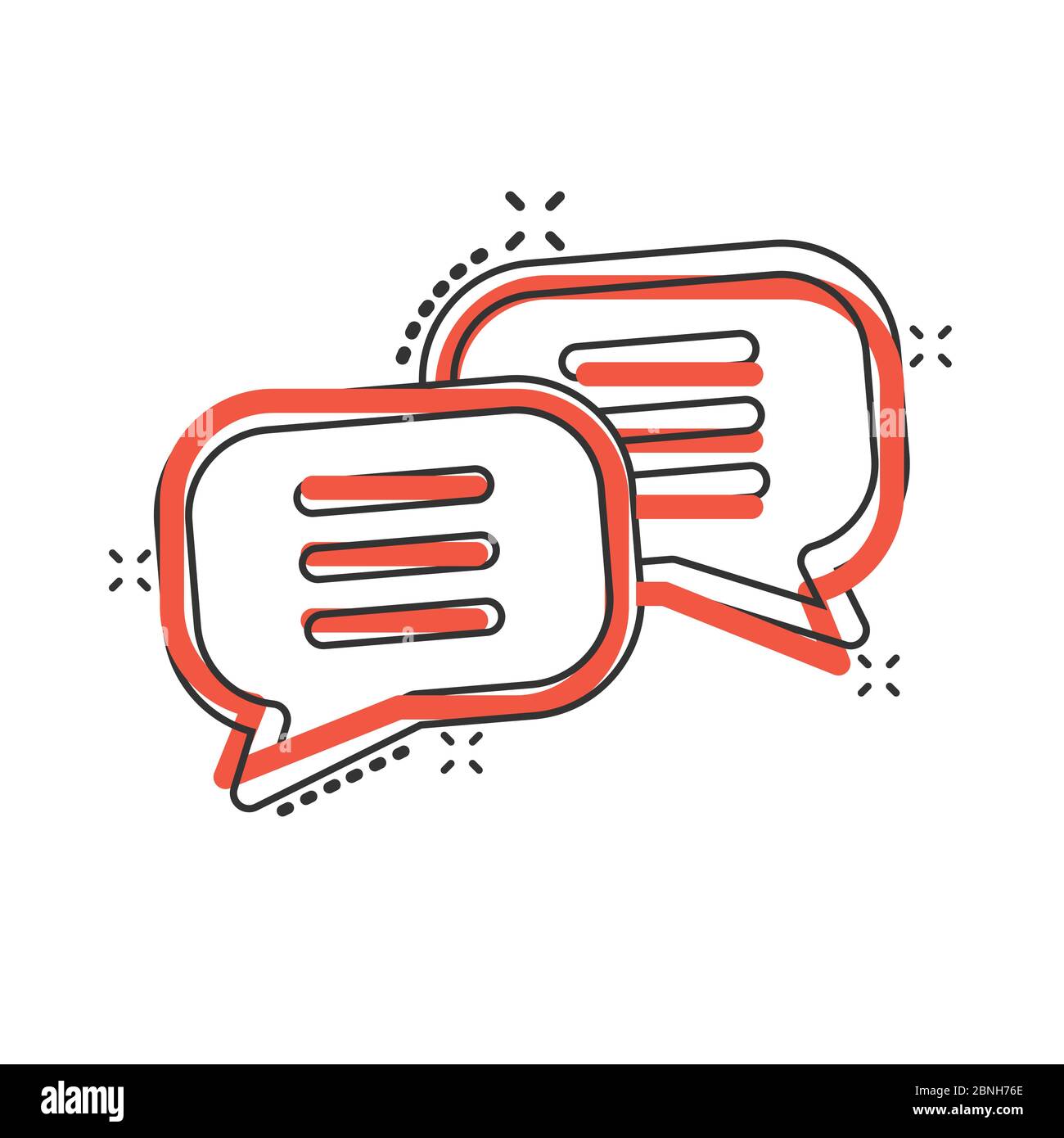 Speak chat sign icon in comic style. Speech bubbles cartoon vector ...