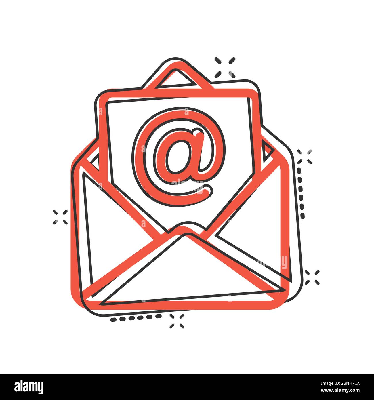 Email message icon in comic style. Mail document cartoon vector ...