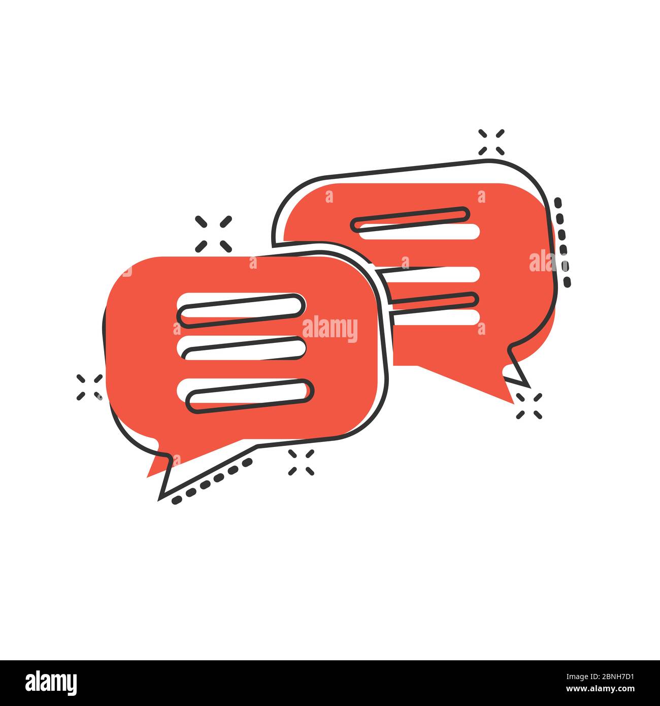Speak chat sign icon in comic style. Speech bubbles cartoon vector ...
