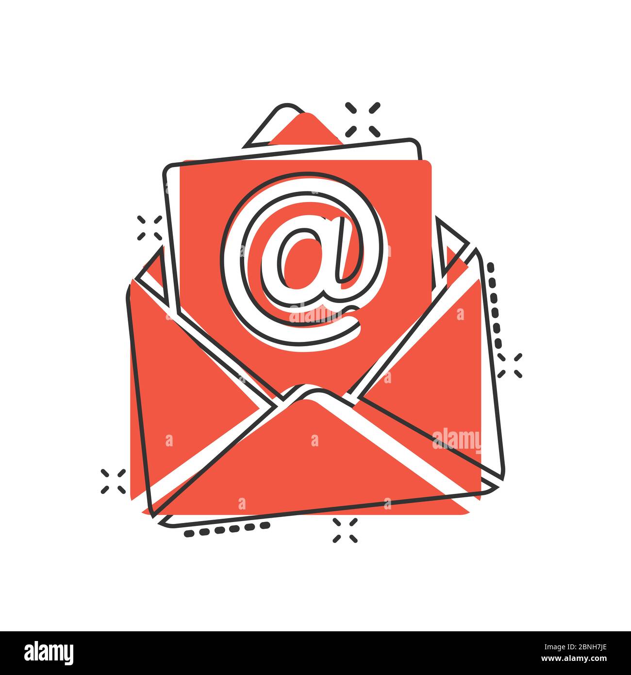 Email message icon in comic style. Mail document cartoon vector ...