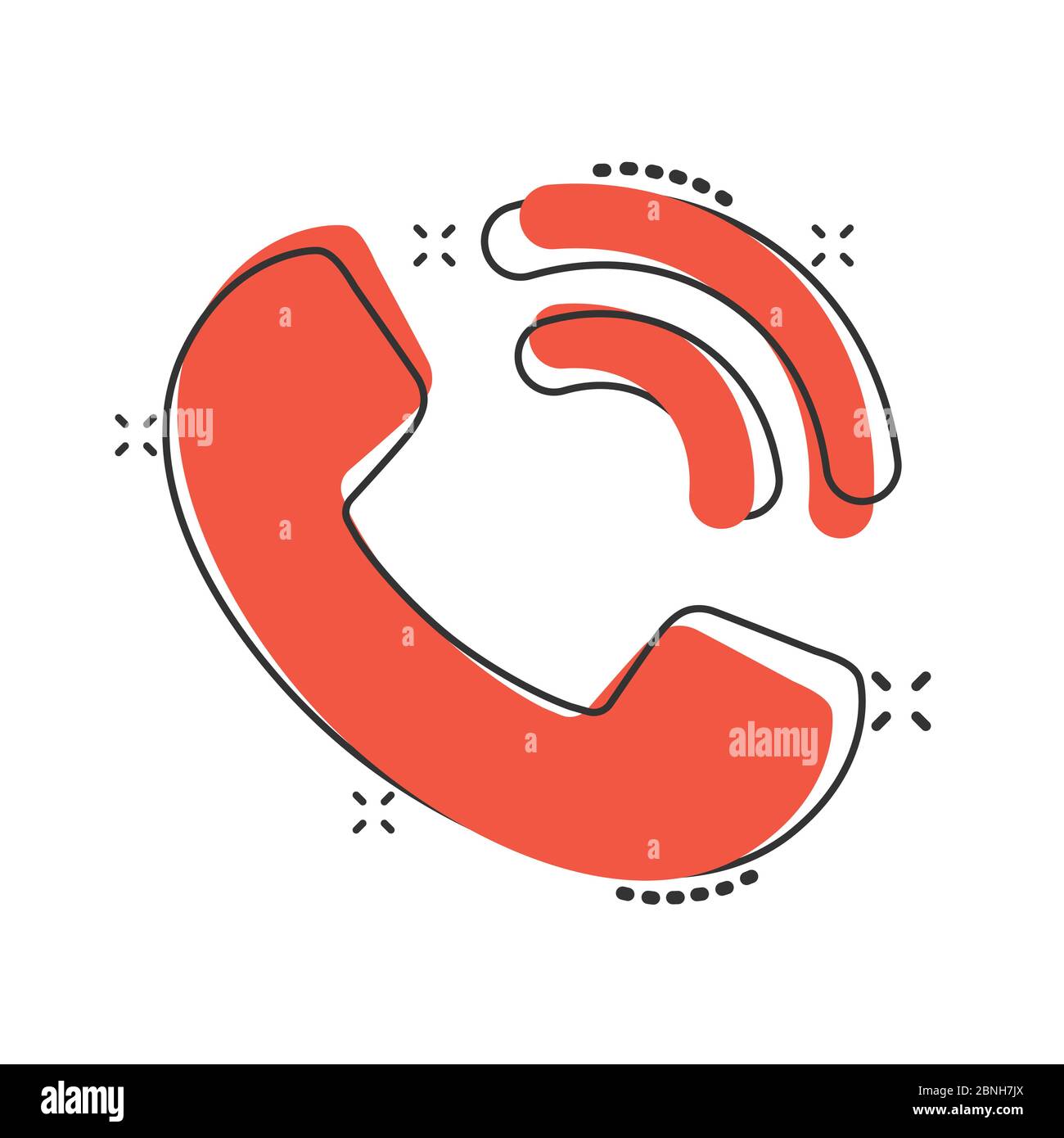Mobile phone icon in comic style. Telephone talk cartoon vector ...