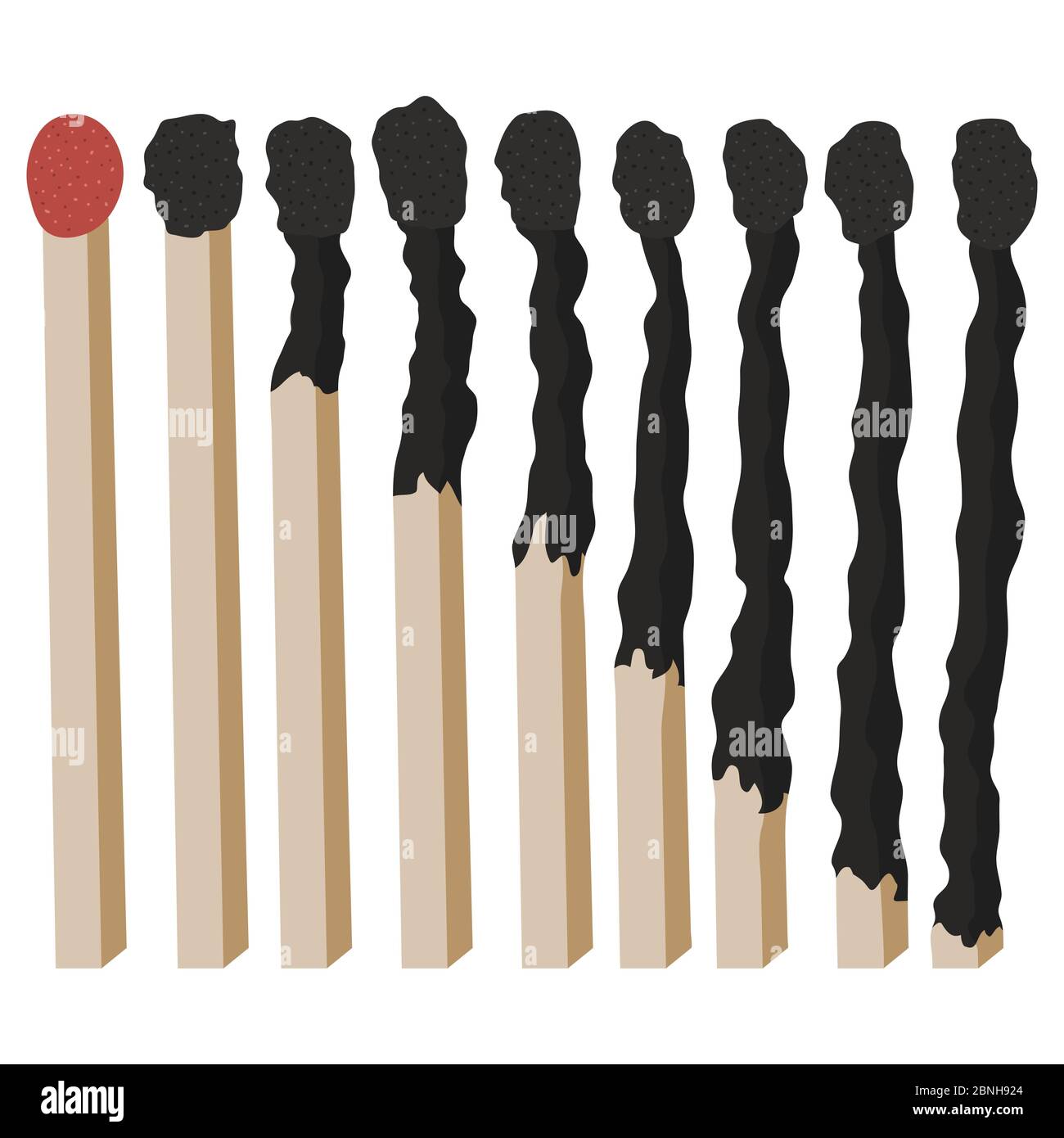 Row burning matches Stock Vector Images - Alamy