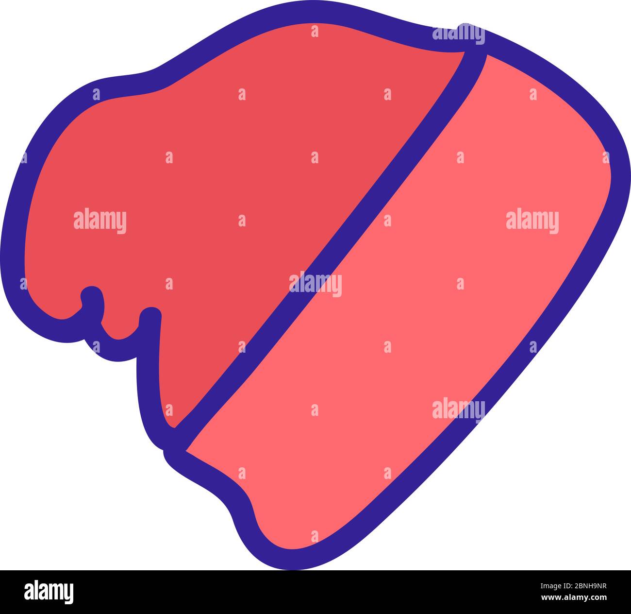 hat in shape ofsock with lapel icon vector outline illustration Stock ...