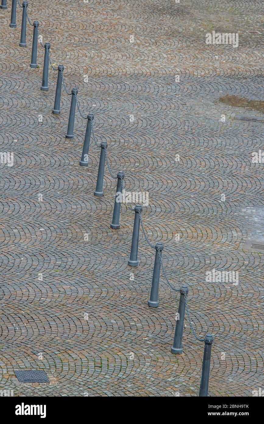 cobblestone Yard in Castello di San Giusto. Pavement abstract texture ...