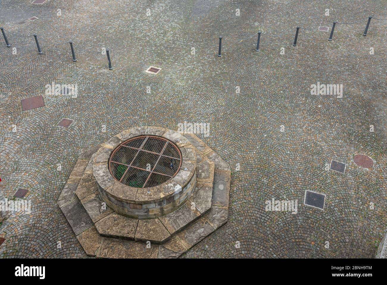 cobblestone Yard in Castello di San Giusto. Pavement abstract texture ...