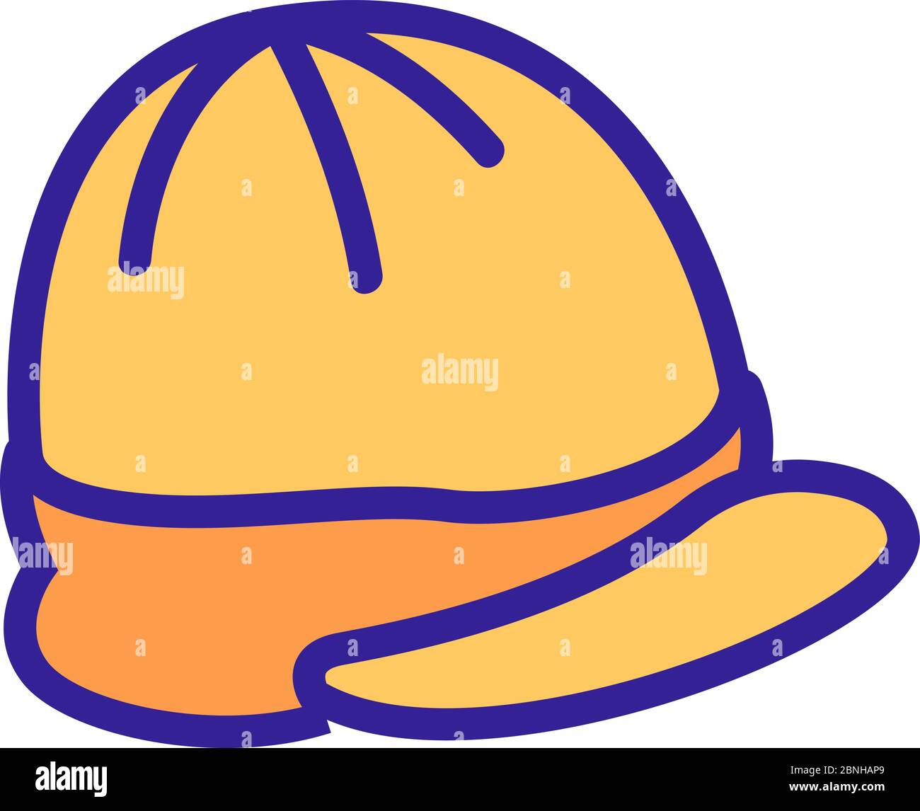 cap with visor top view icon vector outline illustration Stock Vector ...