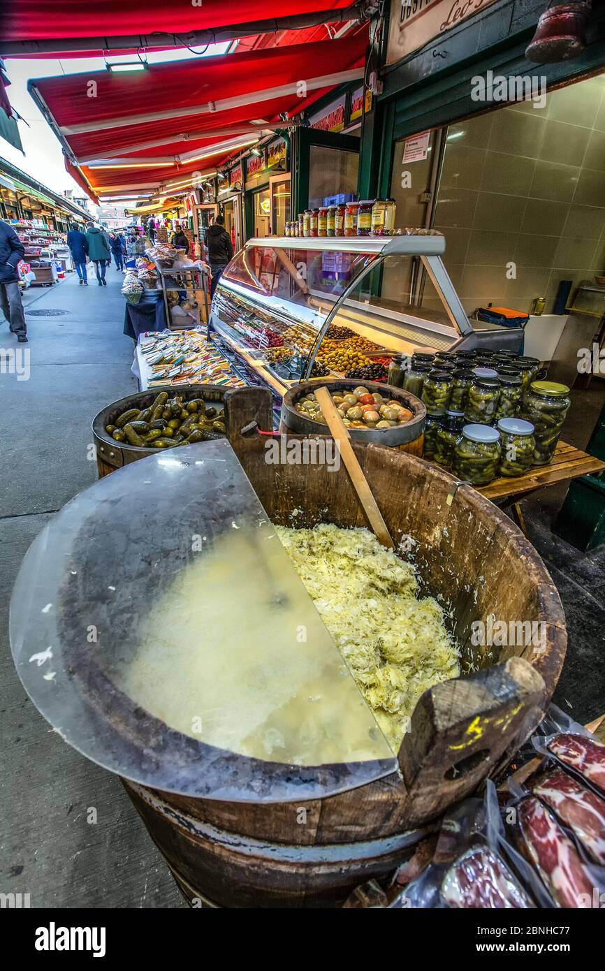 Naschmarkt in Vienna. It is a famous food, souvenir and flea market in ...