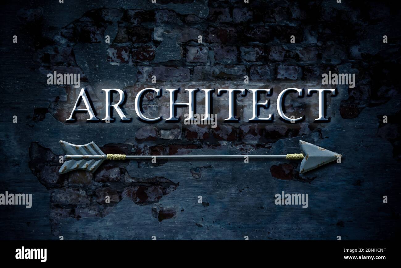 Street Sign the Direction Way to Architect Stock Photo - Alamy