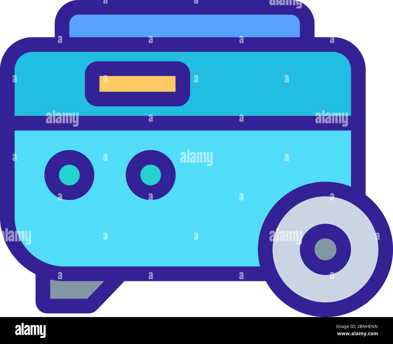 portable electric generator on wheels icon vector outline illustration ...
