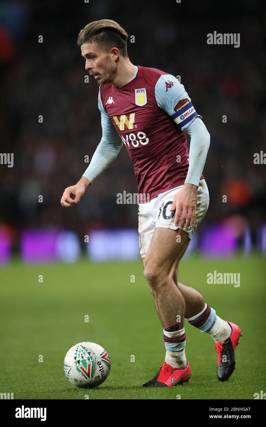 Aston Villa's Jack Grealish during the Carabao Cup Semi Final, second ...