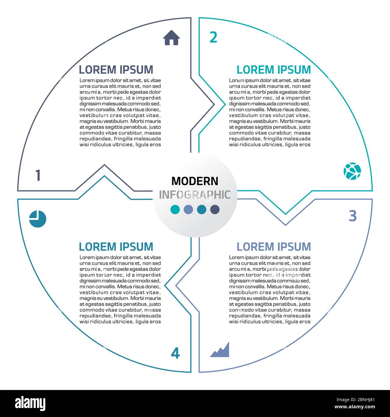 Modern colorful infographics options template vector with outline ...