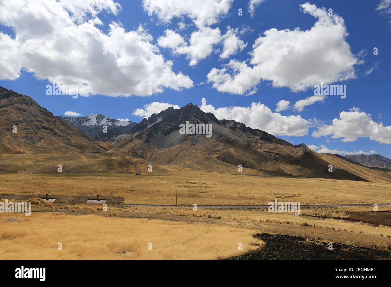 Peruvian landscape on the Andes plateau Stock Photo - Alamy