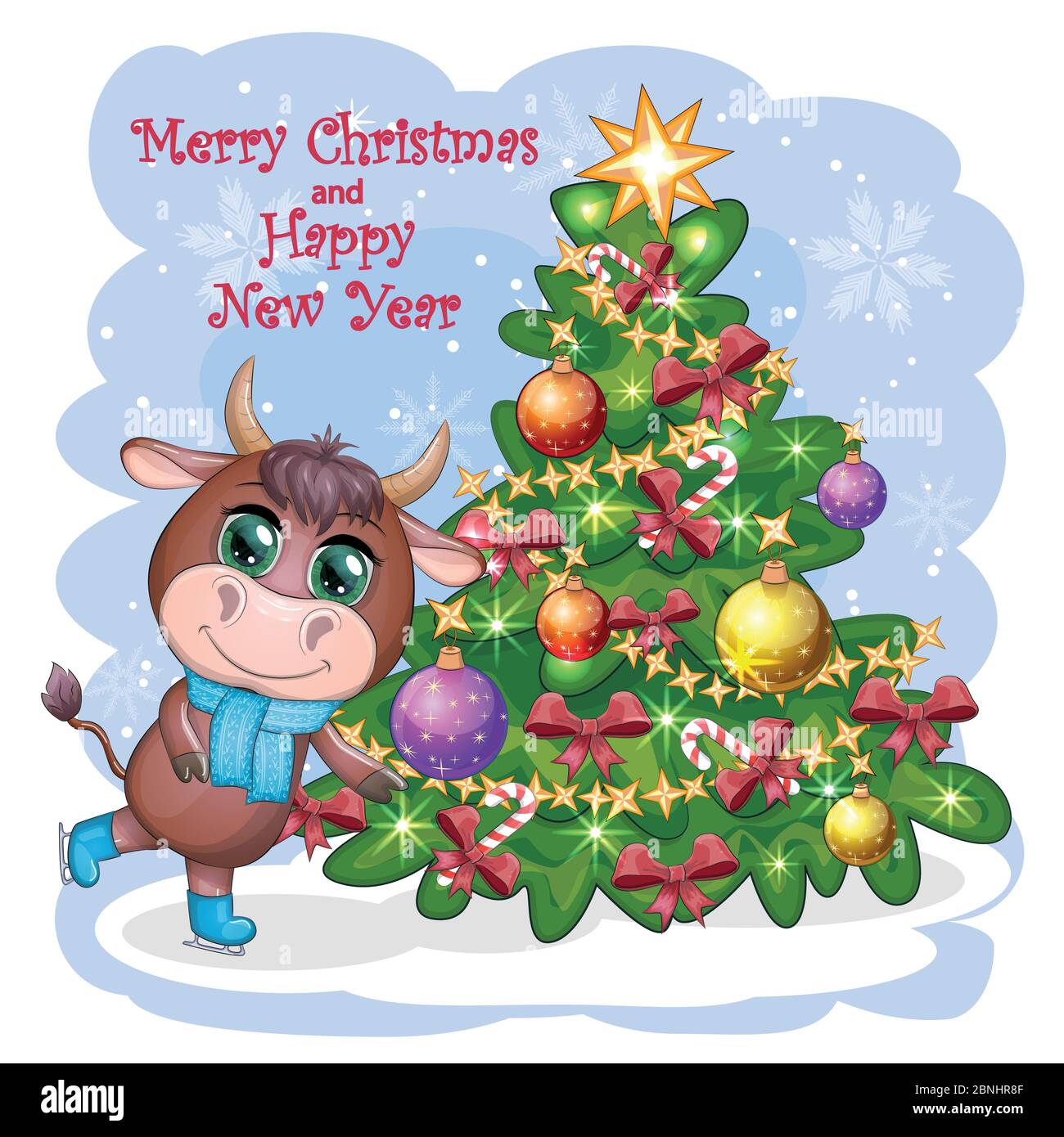 Bull in snow Stock Vector Images - Alamy