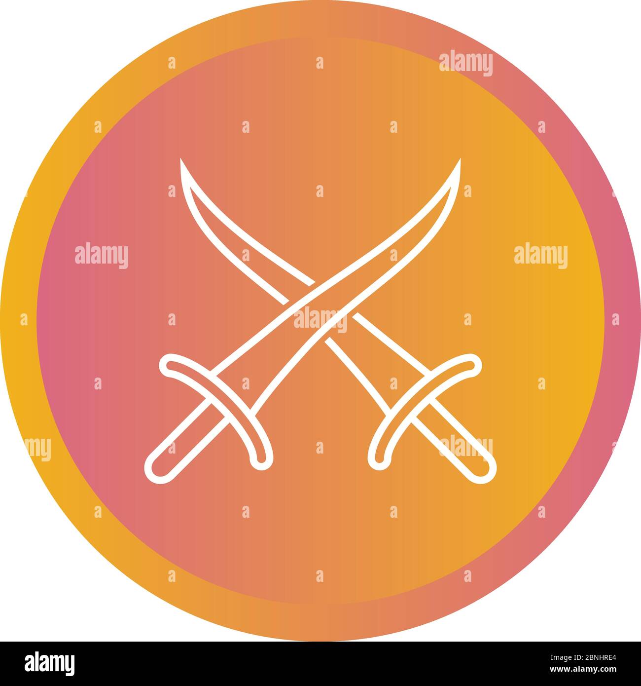 Beautiful Arabian Swords Line Vector Icon Stock Vector Image & Art - Alamy