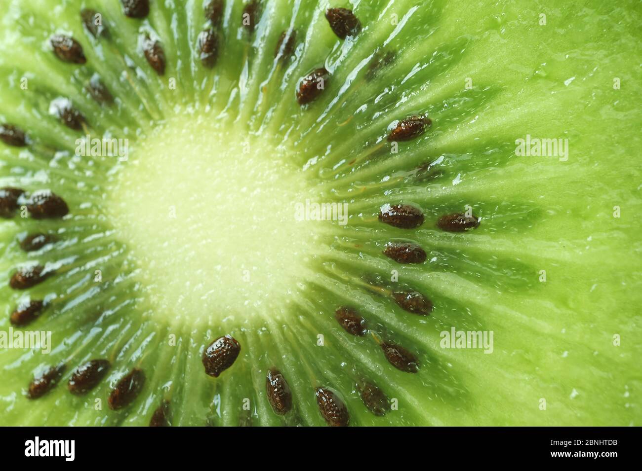 Closeup the Texture of Vibrant Green Fresh and Juicy of Cut Ripe Kiwi ...