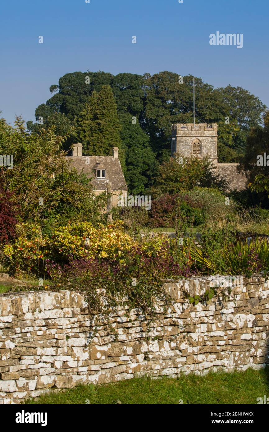 The village of Miserden, Gloucestershire, UK. October 2015 Stock Photo ...