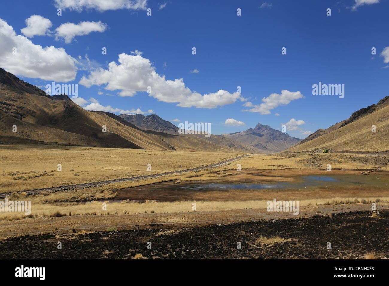 Peruvian landscape on the Andes plateau Stock Photo - Alamy