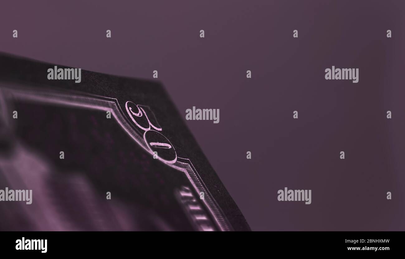 Close up American, US Dollars Cash Money in neon light. Minimalism ...
