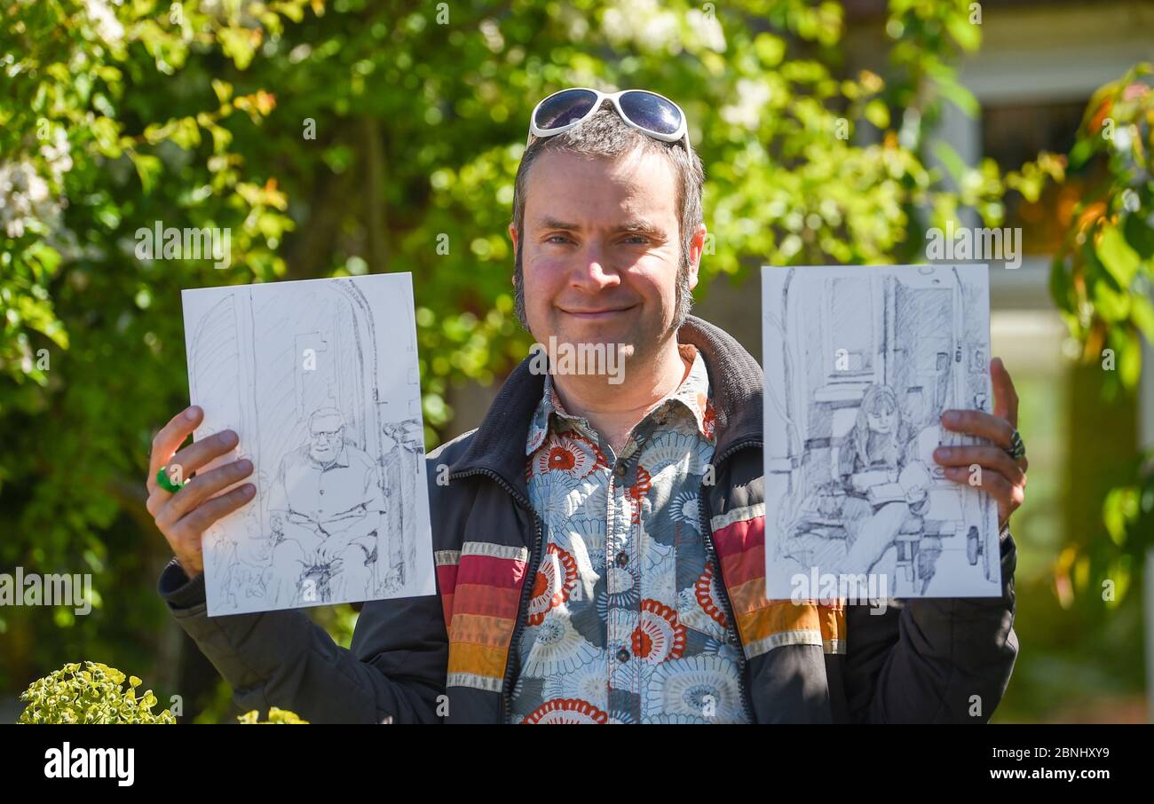 Brighton UK 15th May 2020 - Brighton & Hove artist Nick Sayers has ...