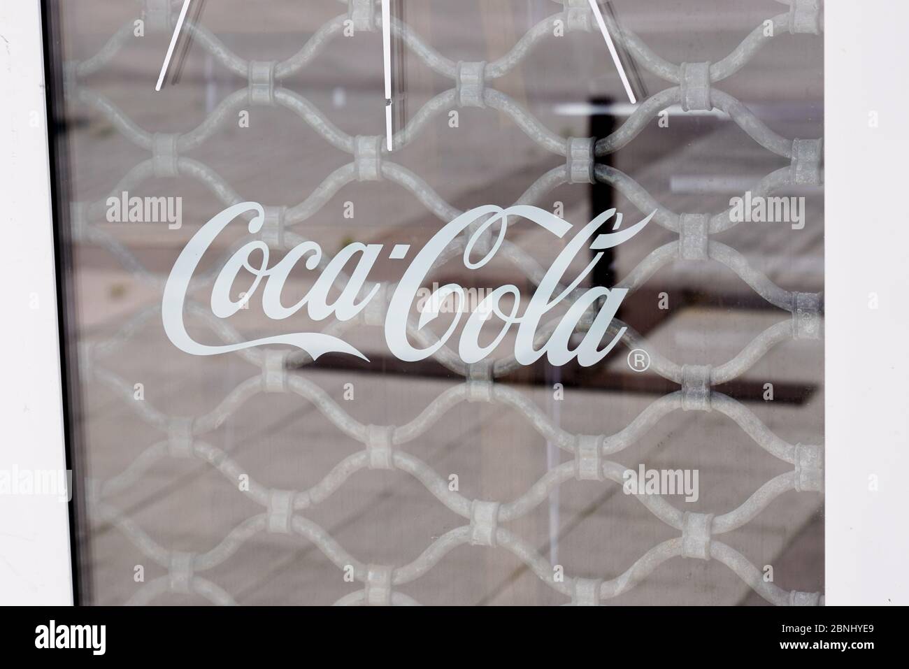 Coca cola sign cafe coffee hi-res stock photography and images - Alamy