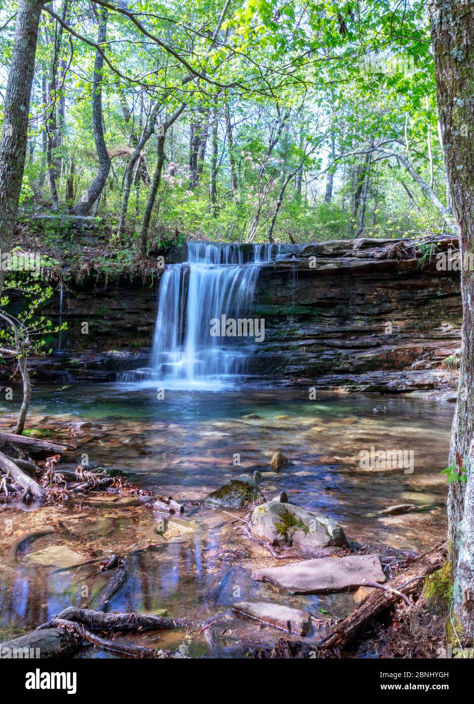 Beautiful waterfalls along the trails on Lookout mountain Stock Photo ...