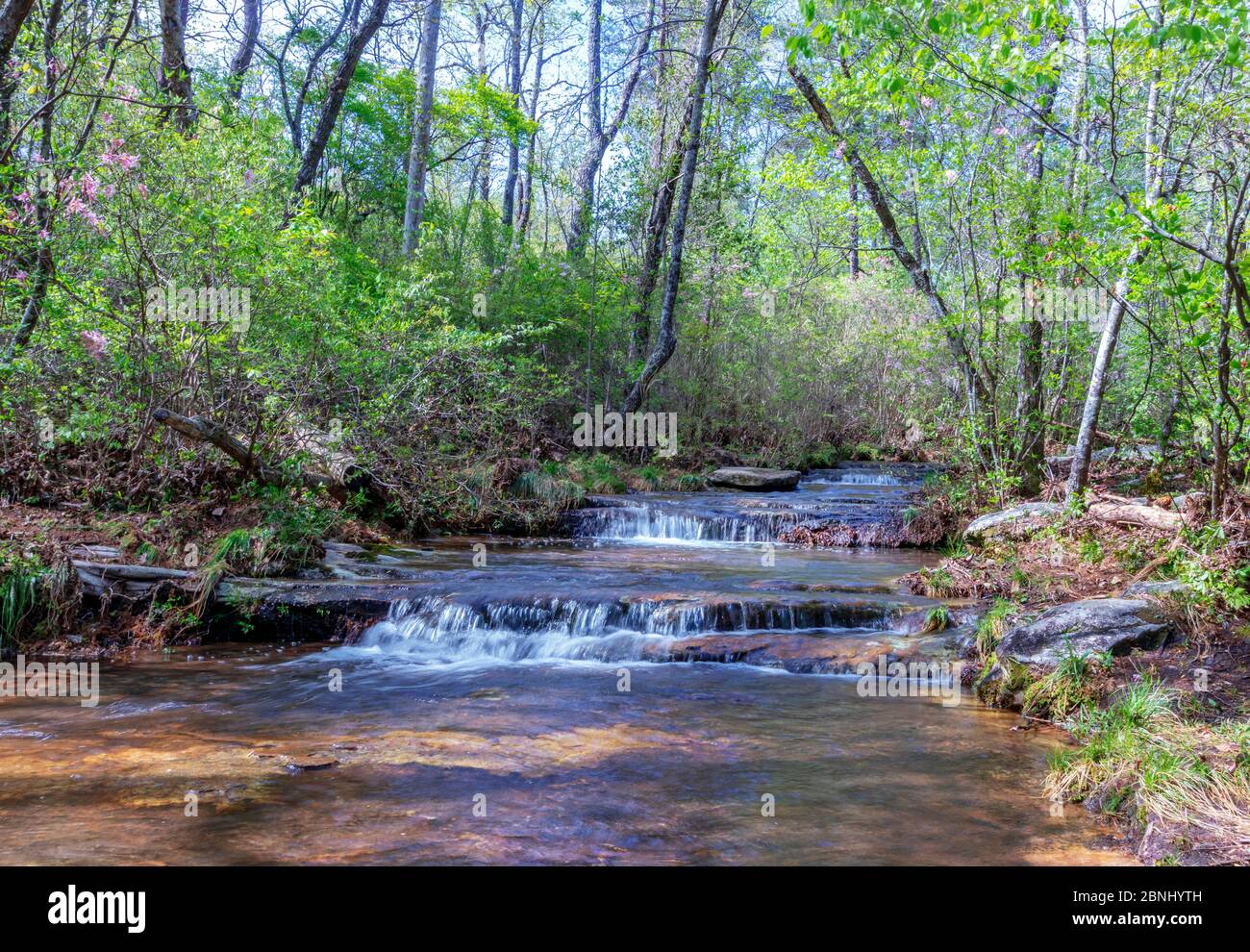 Beautiful waterfalls along the trails on Lookout mountain Stock Photo ...
