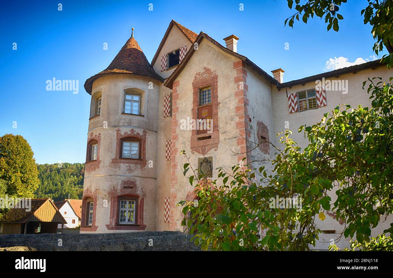 Historical water castle architecture in Glatt, Germany Stock Photo - Alamy