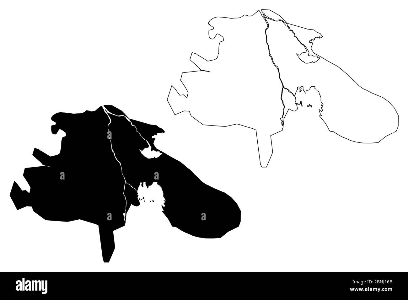 Rajkot City (Republic of India, Gujarat State) map vector illustration ...