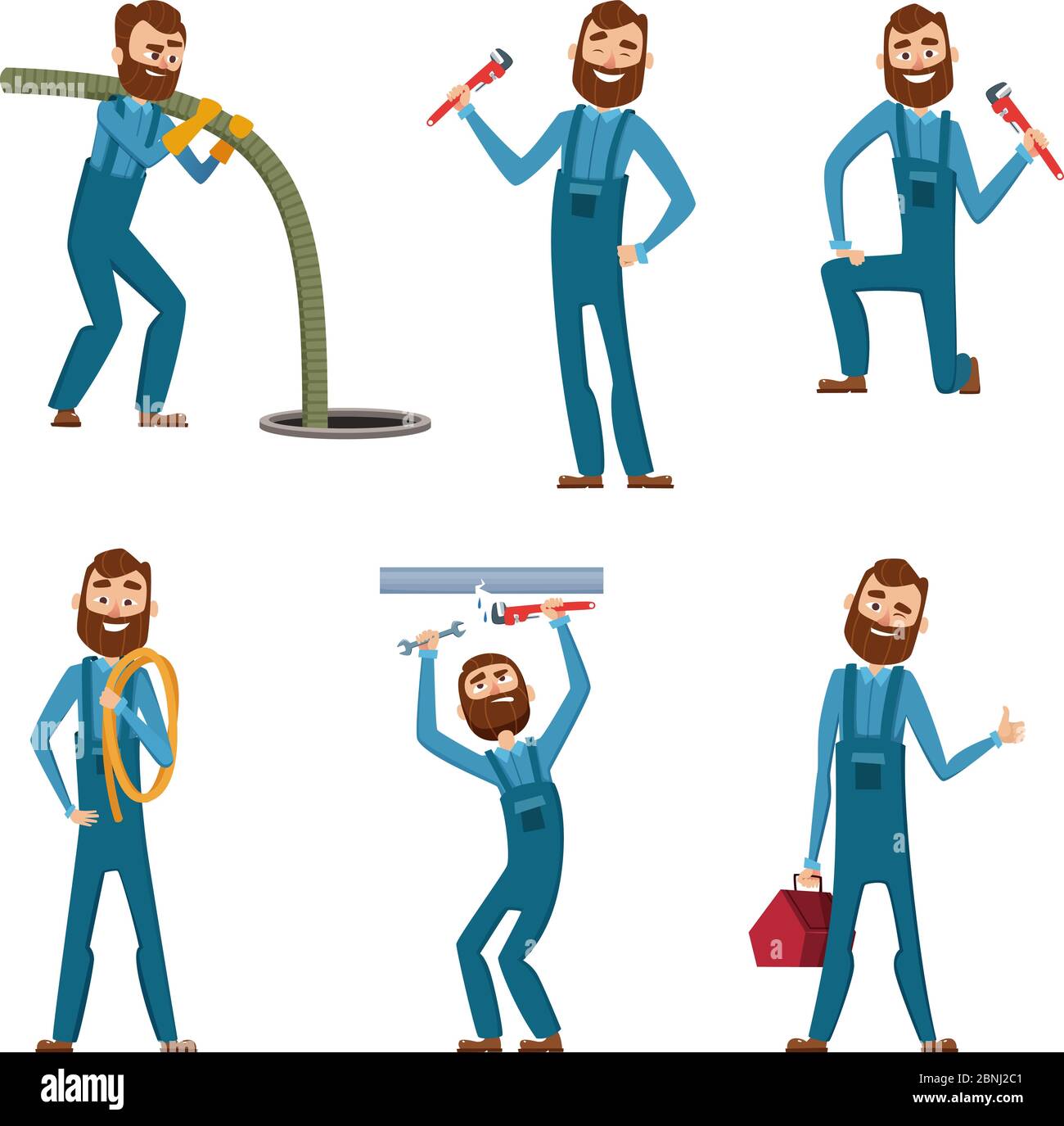 Plumbing service plumber cartoon design hi-res stock photography and ...