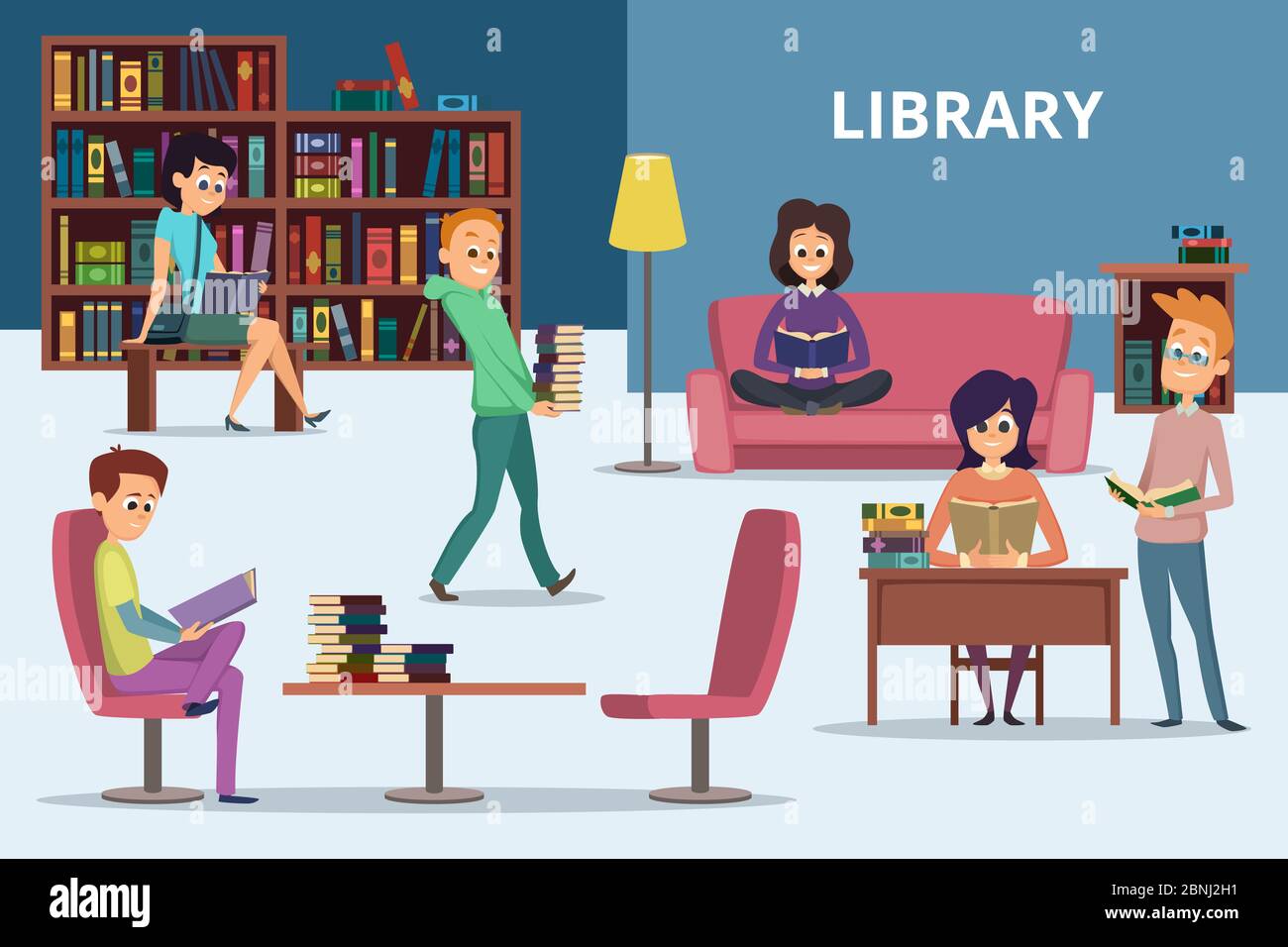 Cartoon interior library hi-res stock photography and images - Alamy