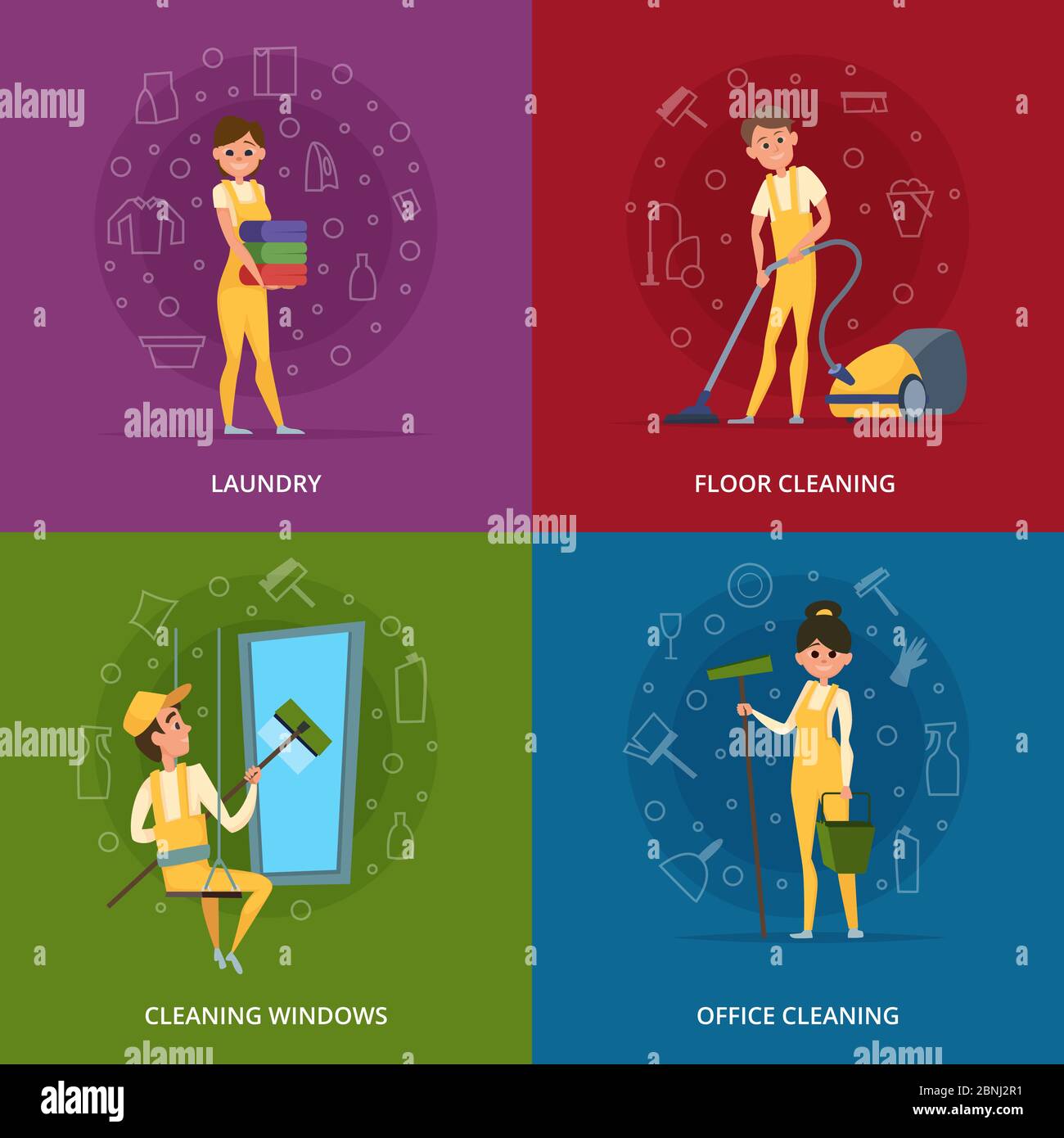 Concept pictures of cleaning service workers Stock Vector Image & Art ...